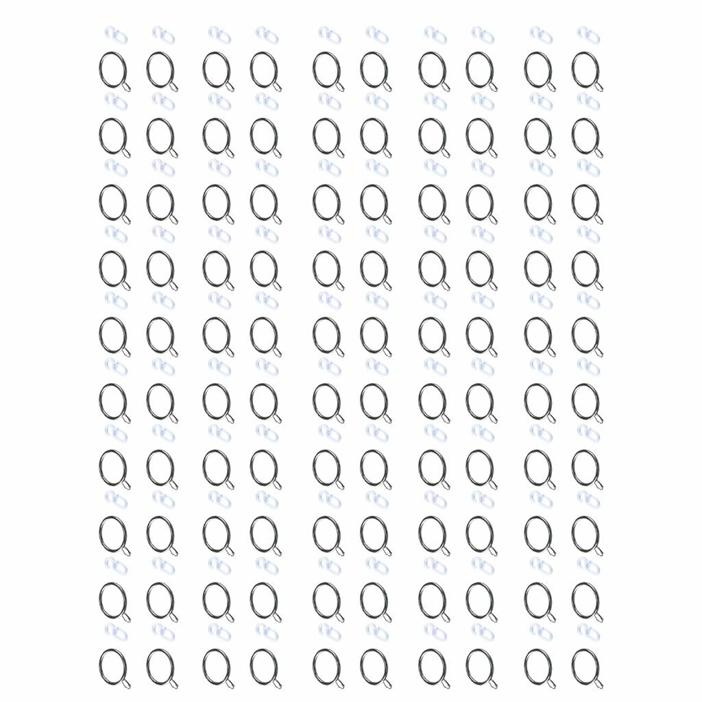 100 шт, кольцо для штор с пластиковой подвесной пряжкой-серебряное кольцо с большой белой подвесной пряжкой