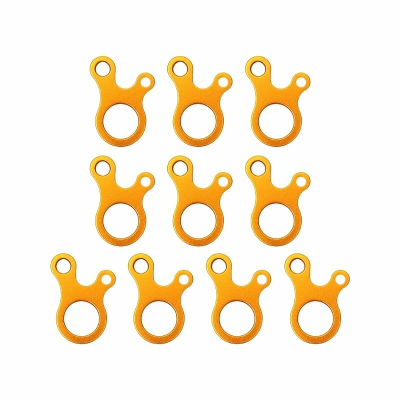 10 шт. Тентовые натяжители для веревки, Золото