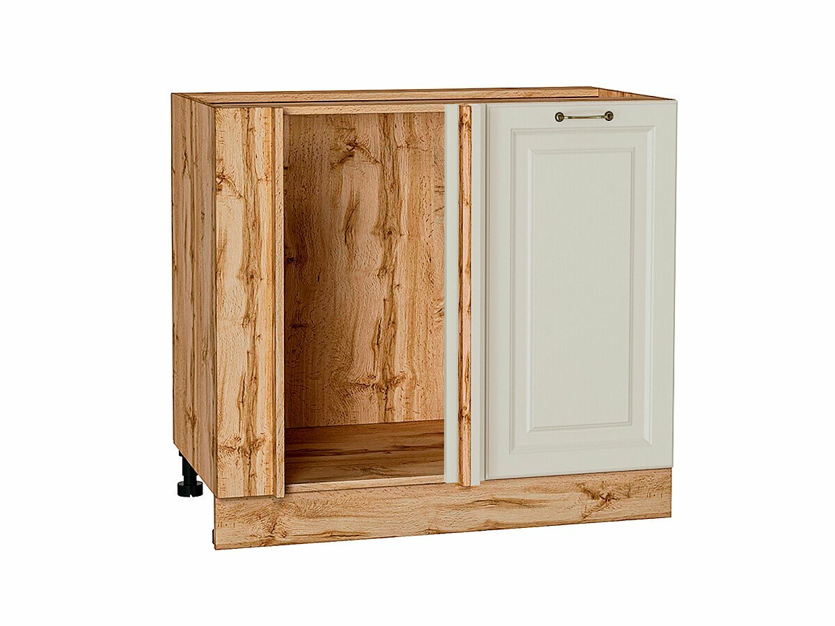 Шкаф нижний угловой Ницца, цвет фасада Агат, цвет каркаса Дуб Вотан, 816*890*478 мм