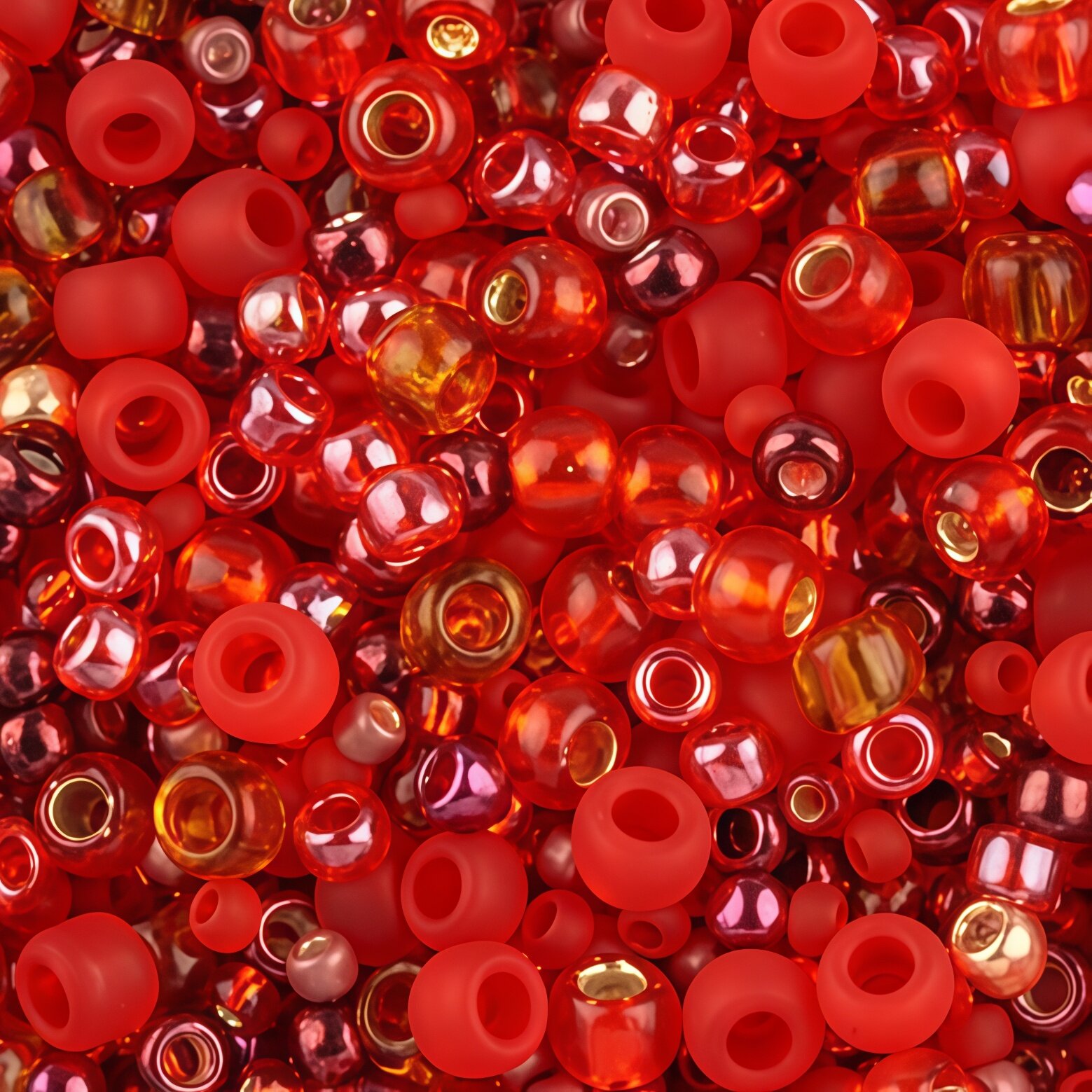 Бисер TOHO Mix, цвет #3208 (Алый), 10 грамм