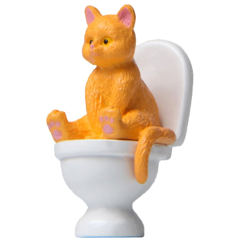 Туалетная кошка в сидячем положении-желтый