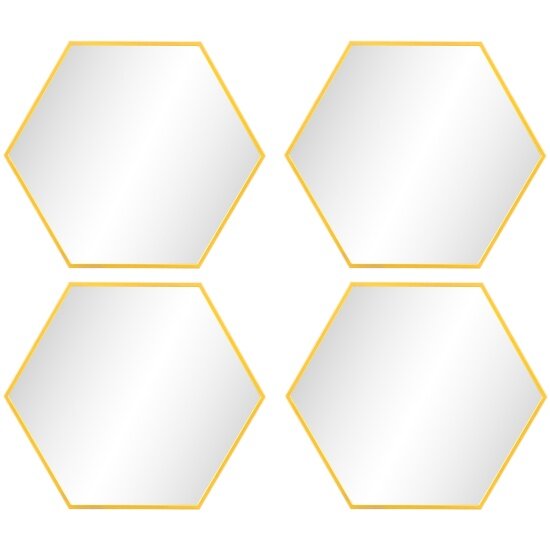 Набор интерьерных зеркал EL Casa "Соты" 4 шт, 23х23х1.2 см, с подвесом, пластик (471378)