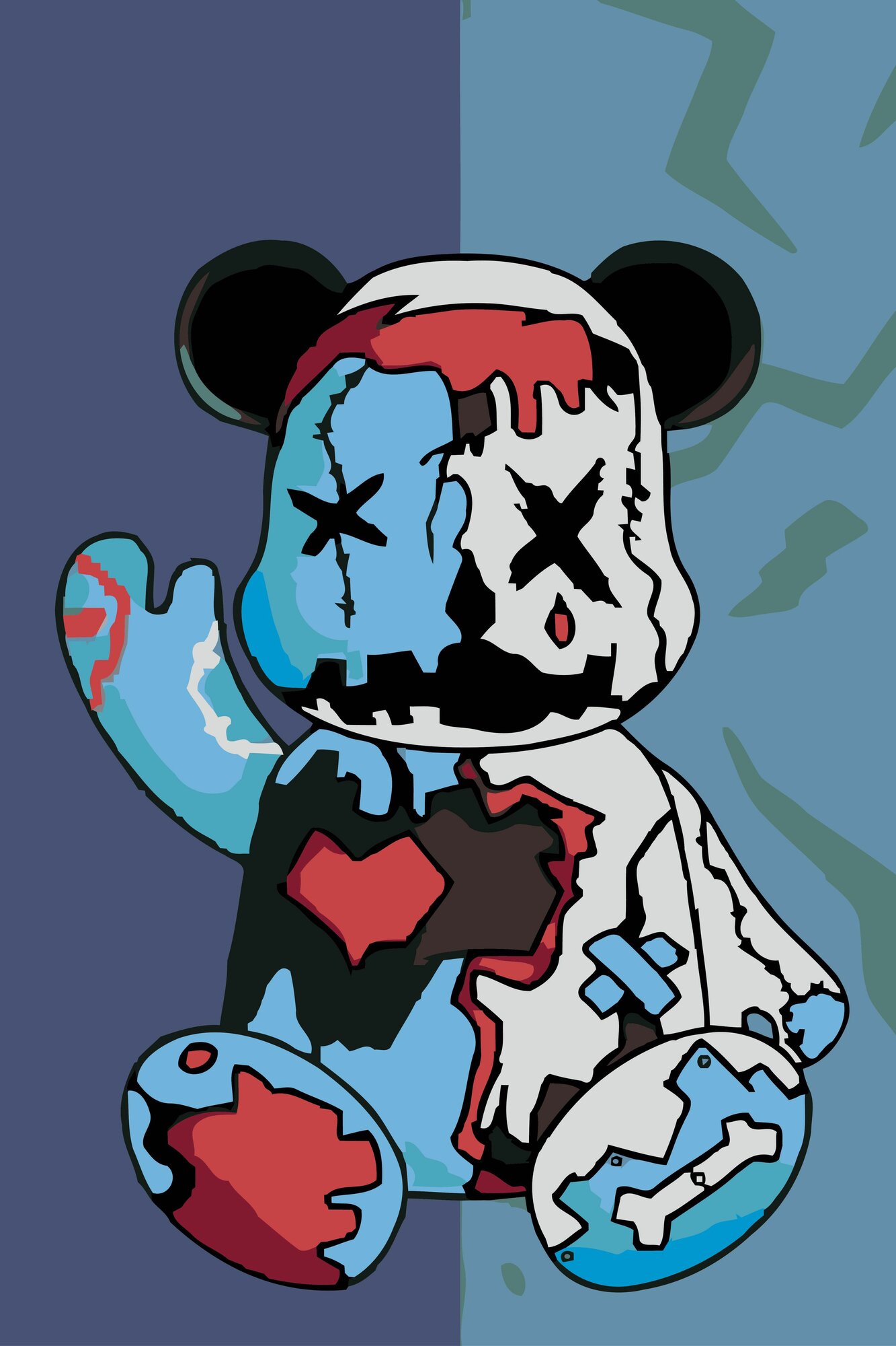 Картина по номерам BRUSHES-PAINTS "Bearbrick" R-58 70x110 см