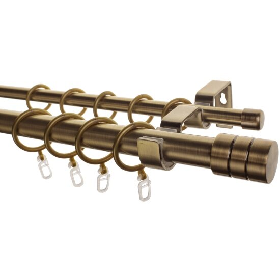 Карниз металлический LM Decor Лайт Цилиндр 25/16 мм, 2,0 м, антик