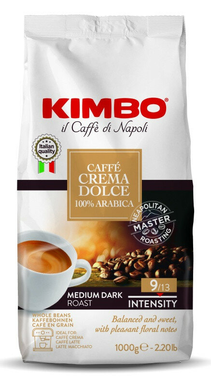 Kimbo Caffe Crema Dolce 100 % Арабика кофе в зернах пакет 1кг (140762)