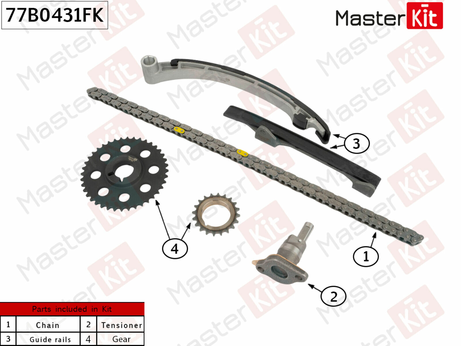 Комплект Цепи Грм Lexus Lx450 1Fzf(Masterkit 77B0431Fk)