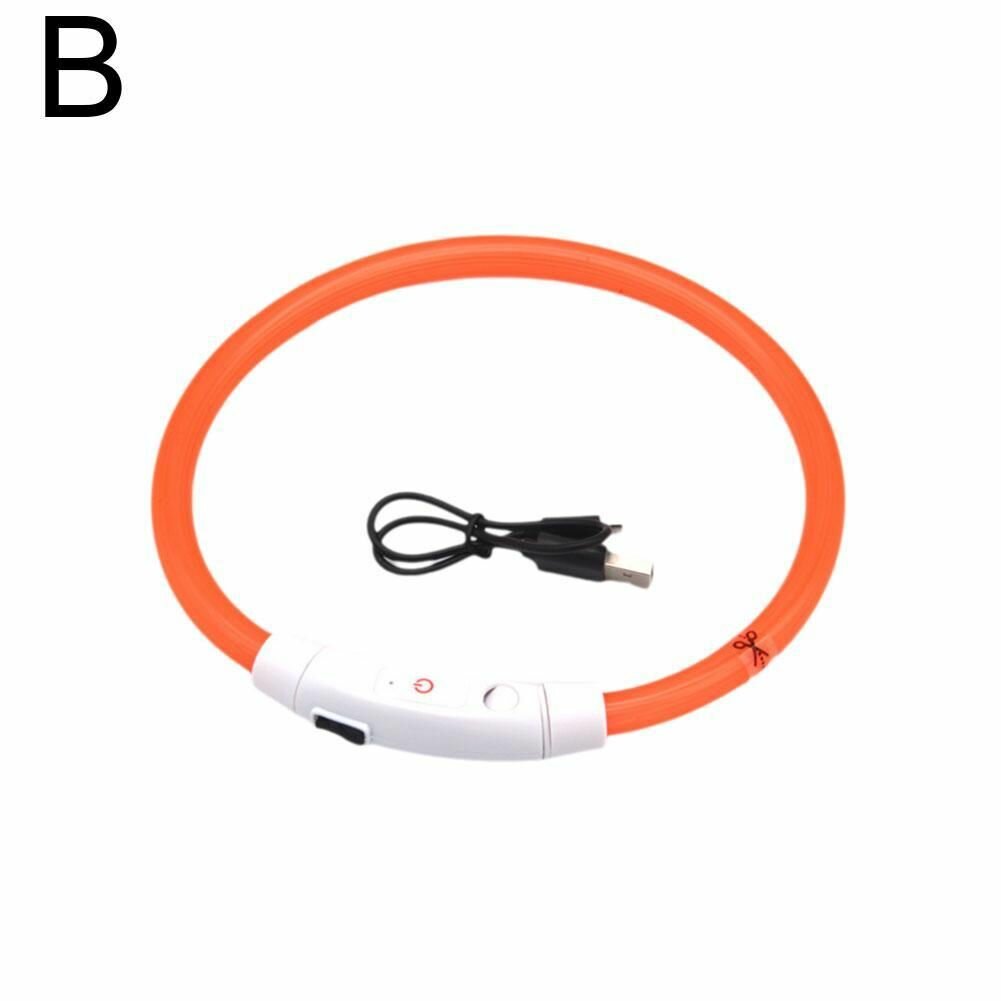 Светящийся ошейник для собак с LED-подсветкой, USB зарядка для ночных прогулок, прочный и водонепроницаемый