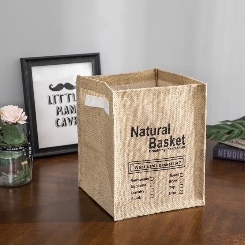 Джутовая складная корзина для хранения B-1