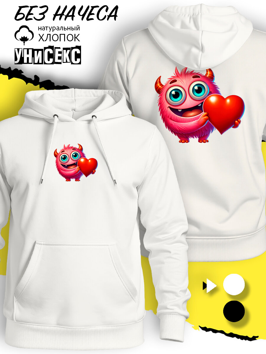 Худи Толстовка свитшот с монстром сердце