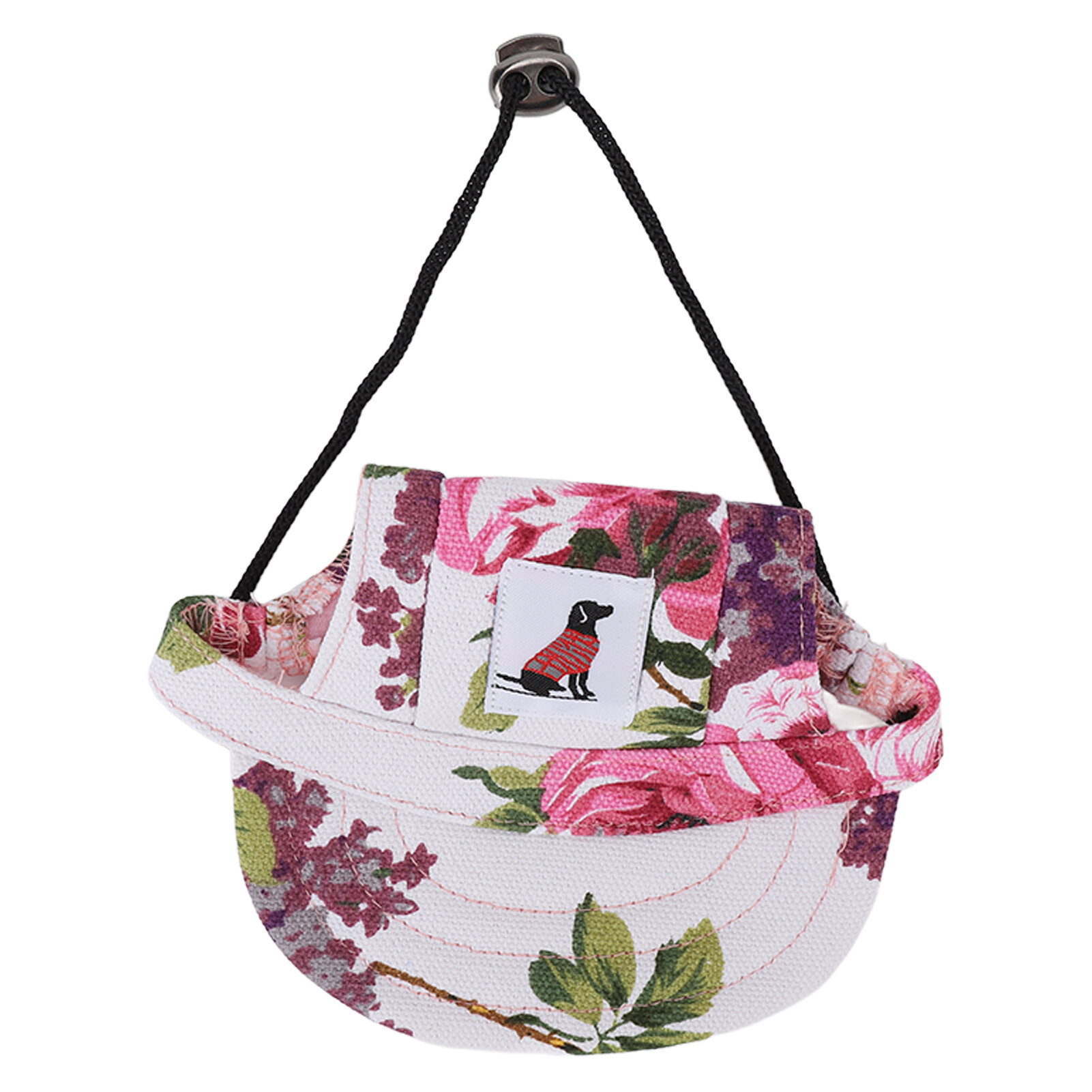 Бейсбольная шляпа для домашних животных, регулируемая, летняя, стильная, с 2 отверстиями для ушей. Солнцезащитный колпак для кемпинга, путешествий. Цвет: цветочный, размер S.