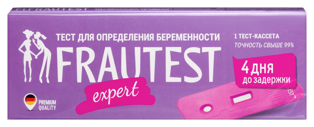 Тест-кассета для определения беременности чувствительность 10 мме/мл frautest expert