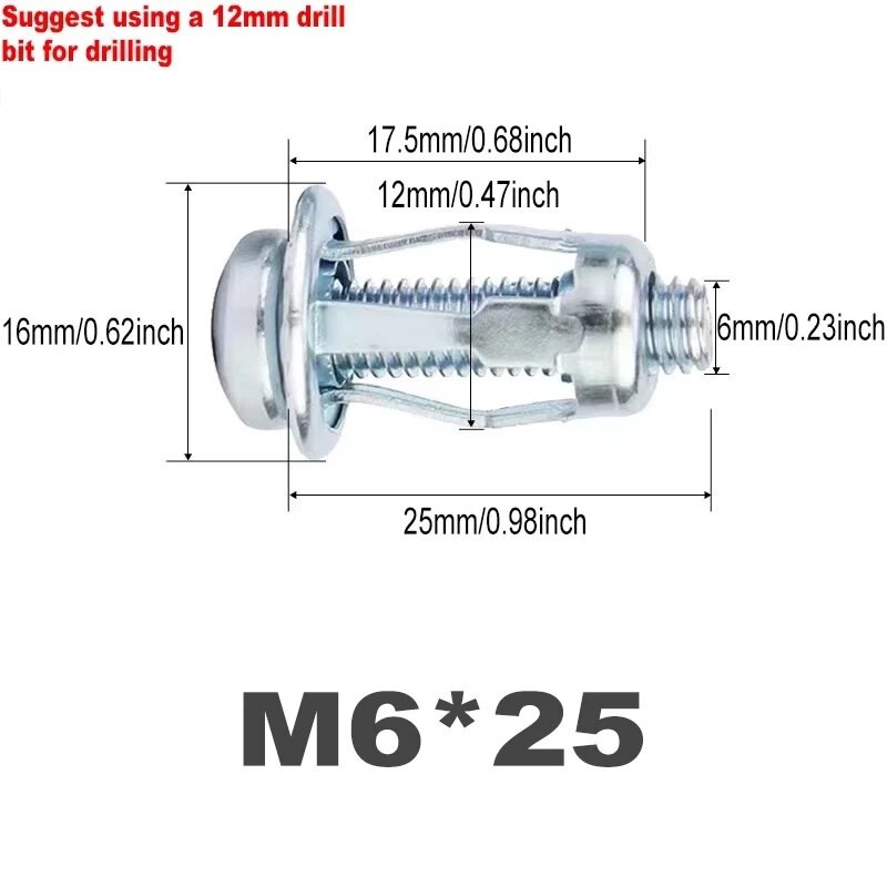 Расширительный винт для лепестков, гайки, винты, заклепка для лепестков, стопорный болт, настенные крепления, анкеры, расширительная заглушка, зажим для расширения штор