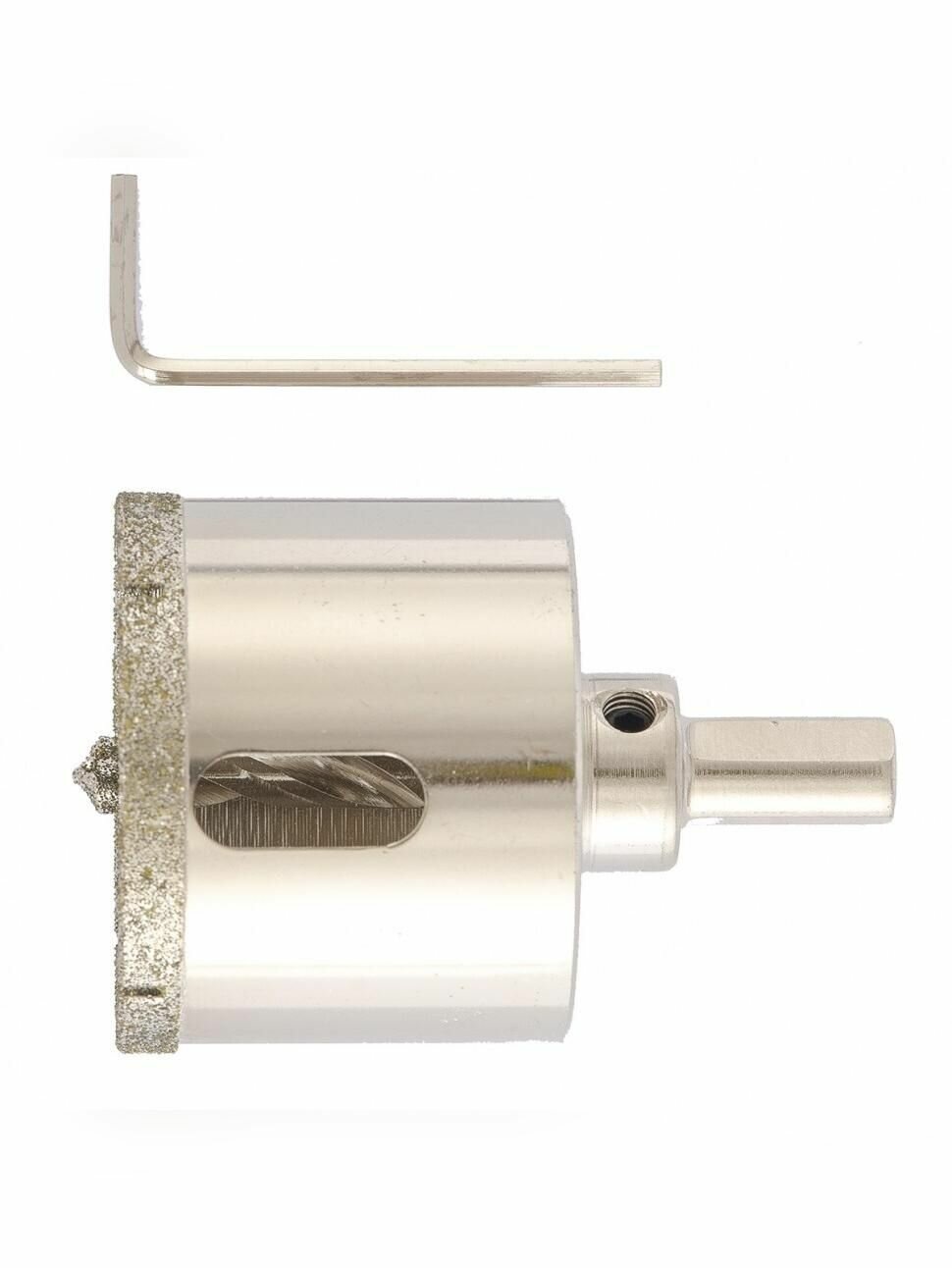 Сверло алмазное по керамограниту, 50 х 67 мм, трехгранный хвостовик Matrix 726503