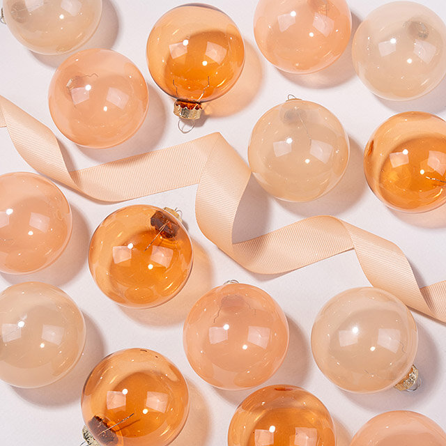 Елочные шары Bubble: Peach Pearl 6 см, 15 шт, стекло, Winter Deco, 1001279