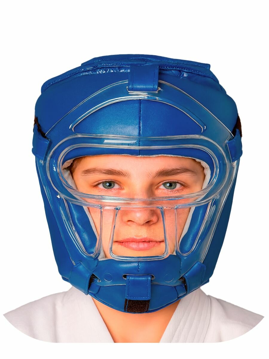 Шлем с пластиковой маской для единоборств и рукопашного боя