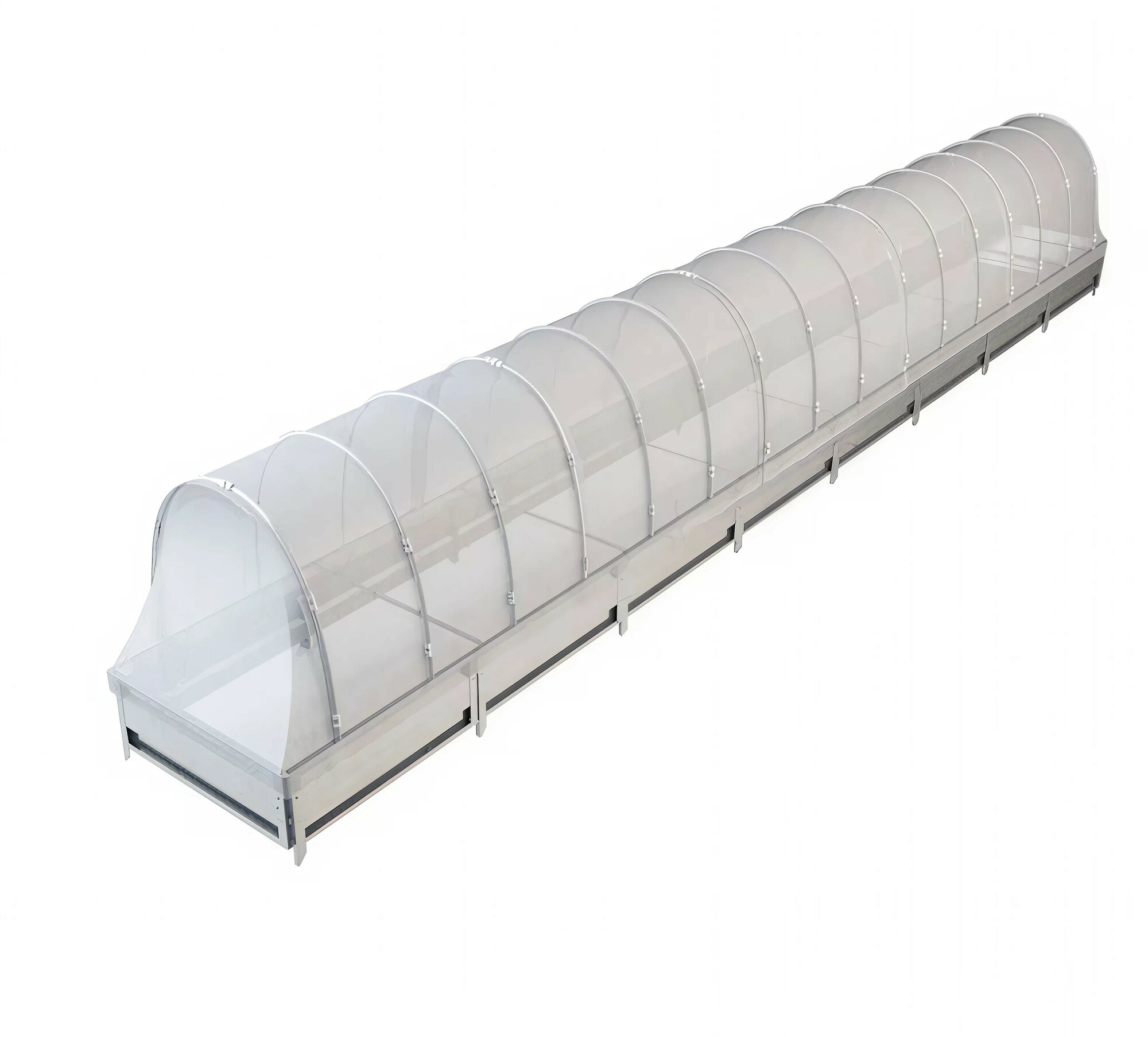 Теплица-парник арочный со спанбондом на грядке 36 см Delta-Park, 1х8 м