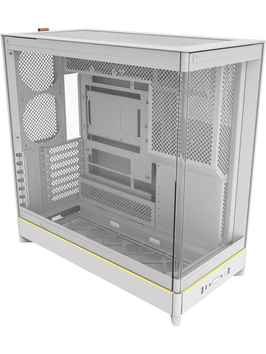 Корпус HS02 белый без БП ATX 8x120mm 2xUSB3.0 audio bott