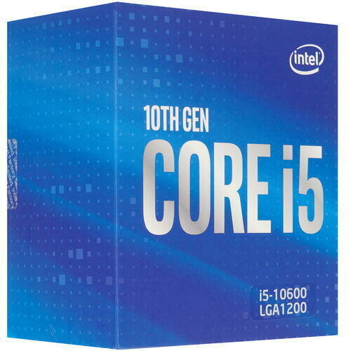 Процессор Intel Core i5-10600 BOX (BX8070110600) - LGA 1200, 6 x 3.3 ГГц, L2 - 1.5 МБ, L3 - 12 МБ, 2хDDR4-2666 МГц, Intel UHD Graphics 630, TDP 65 Вт, кулер