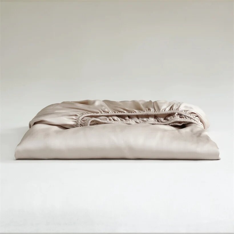 Dreamreal простыня из шелка 23 мм Бежевый, 160x200x30cm, Champagne Gold
