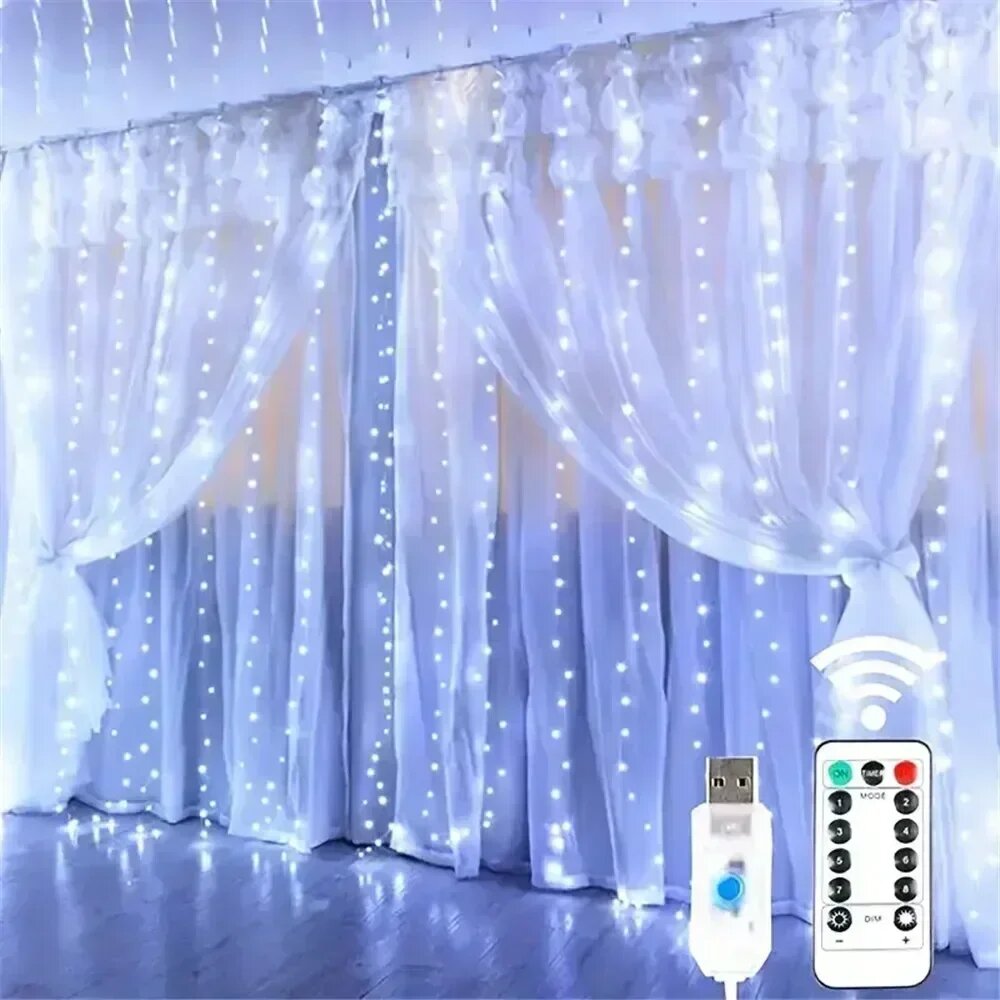 Светодиодная гирлянда "Водопад" 3x2м, 200 LED, белый