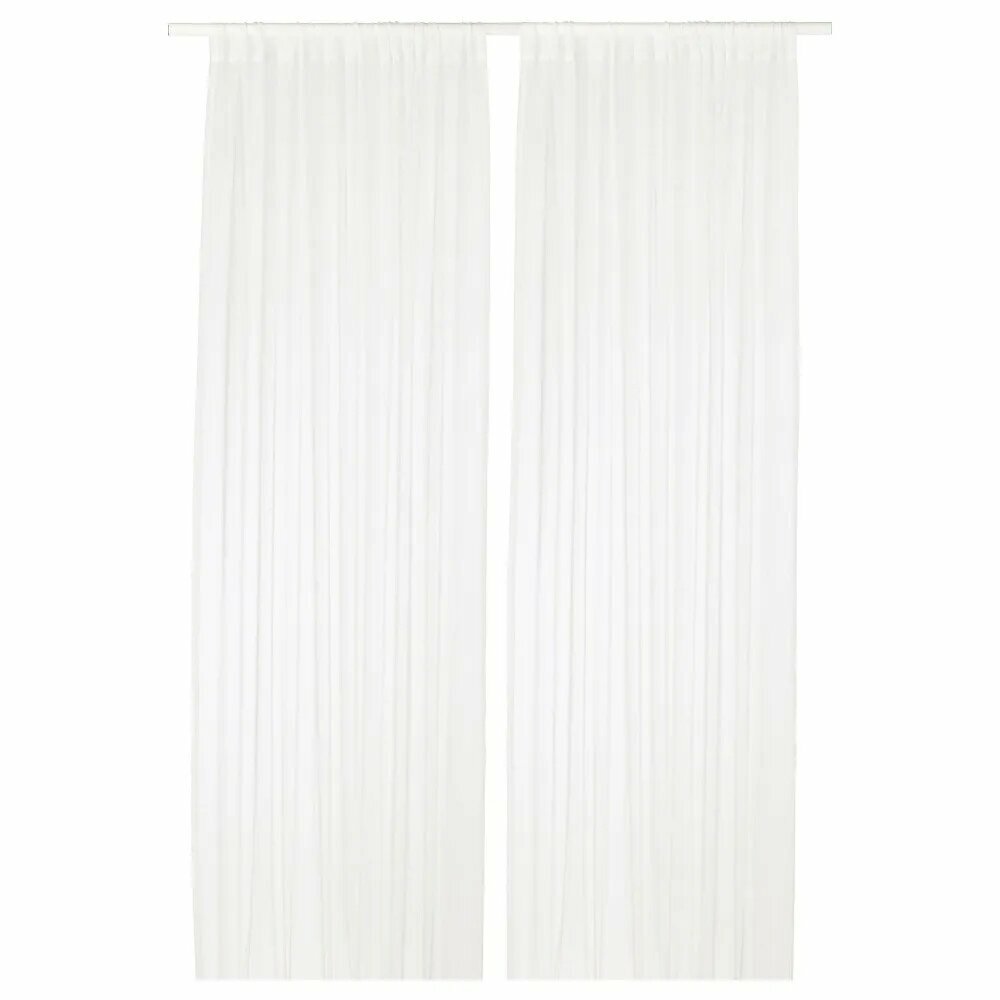 IKEA Тюль 145x300 см крепление Без крепления, белый