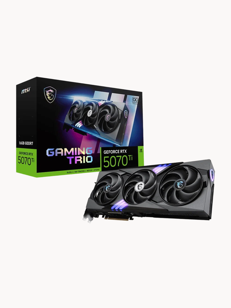 Видеокарта MSI PCI-E 5.0 RTX 5070TI 16G GAMING TRIO OC NV RTX5070TI 16Gb 256bit GDDR7 2572/28000/HDM