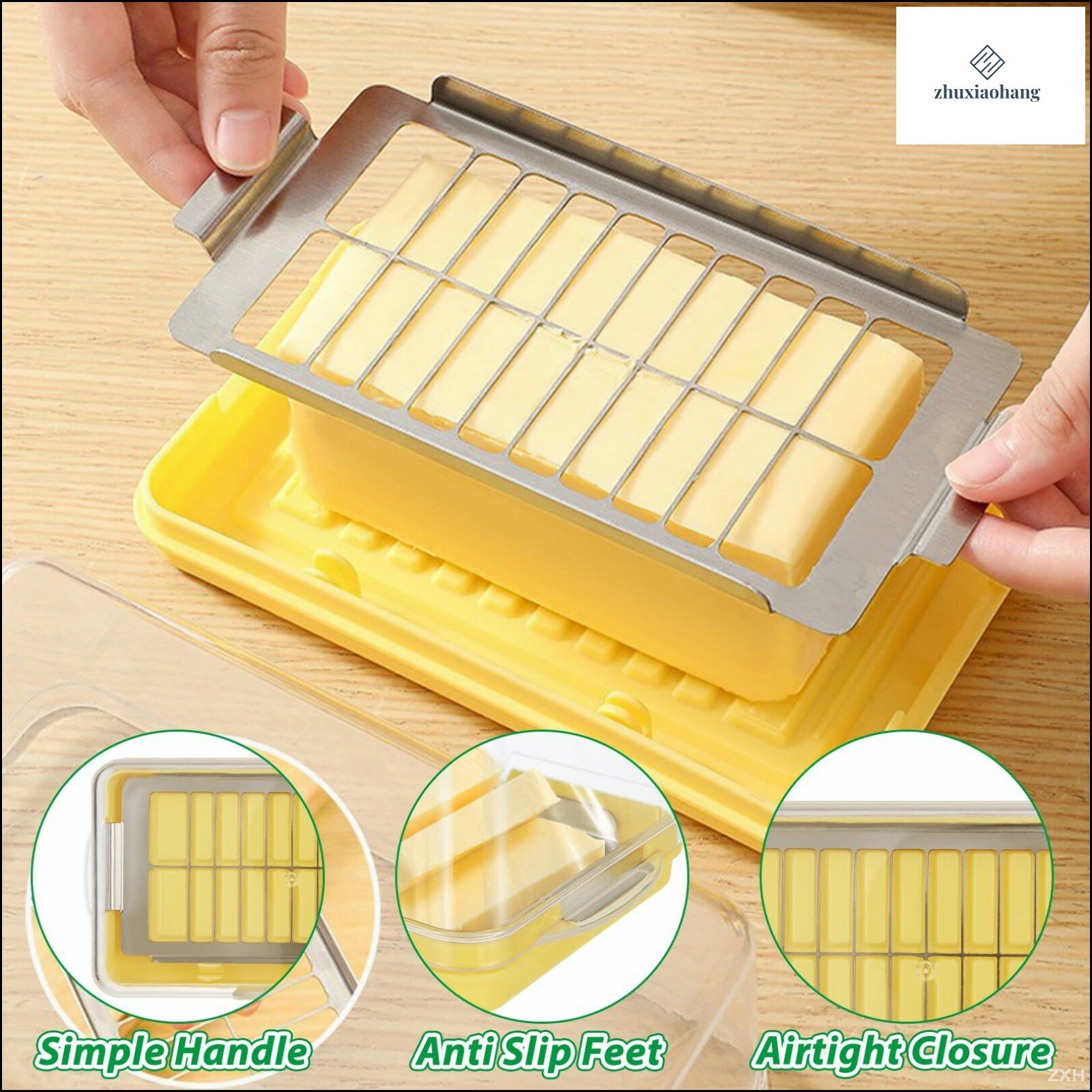 Эксклюзивный набор для масла 454 г с крышкой и нержавеющими ножом и вилкой