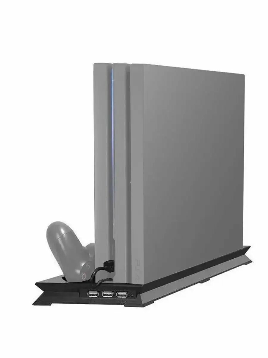 Подставка для PlayStation 4 PRO и геймпадов, зарядная док-станция PS4 Pro с охлаждением, 3 USB порта, черная