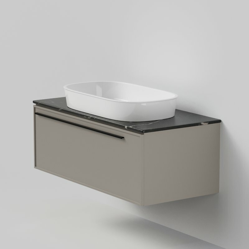 Тумба с раковиной La Fenice Elba 100 подвесная, сappuccino, столешница черный мрамор, раковина белая матовая