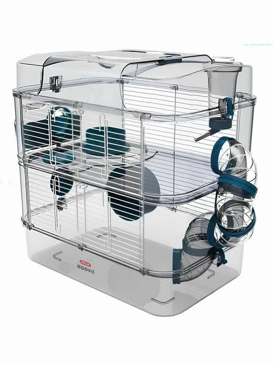 Zolux / Золюкс Клетка для грызунов RODY 3 DUO, 410*270*405 мм, цвет стальной синий