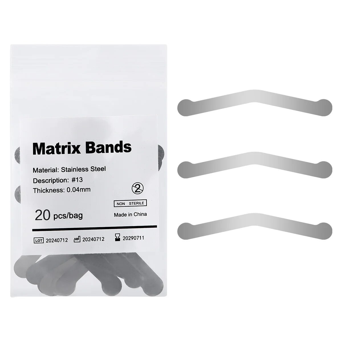 20 шт, ленты для стоматологических матриц, высота мармина, большие увеличенные кривизны, секционные контурные матрицы, восстановление стоматологии AZDENT
