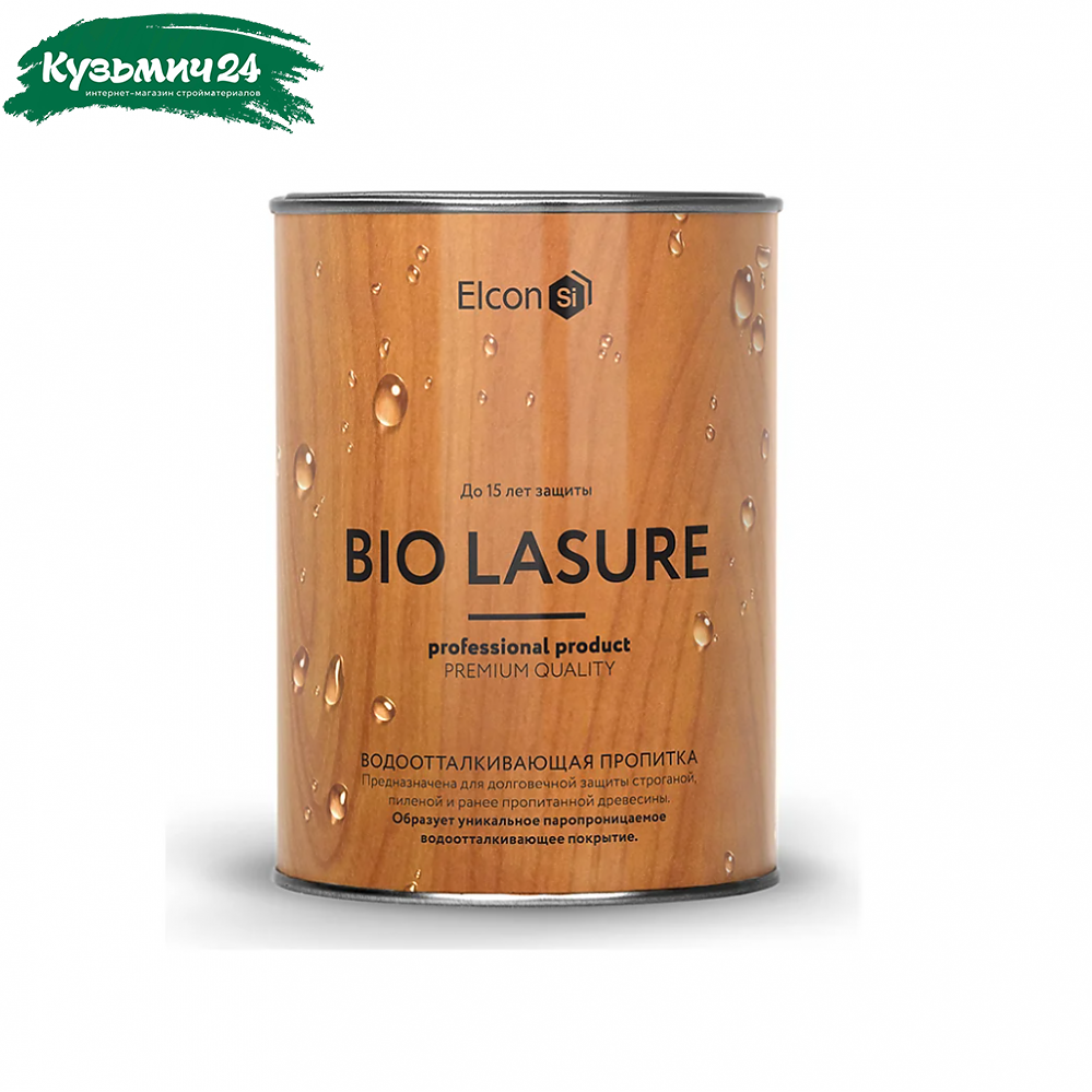 Пропитка Elcon Bio Lasure для дерева, водоотталкивающая, тик, 2 л, 1 шт.