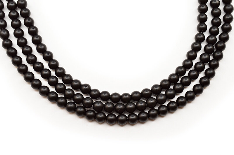 Жемчуг Preciosa, цвет 70549 матовый черный, 4мм, 10шт