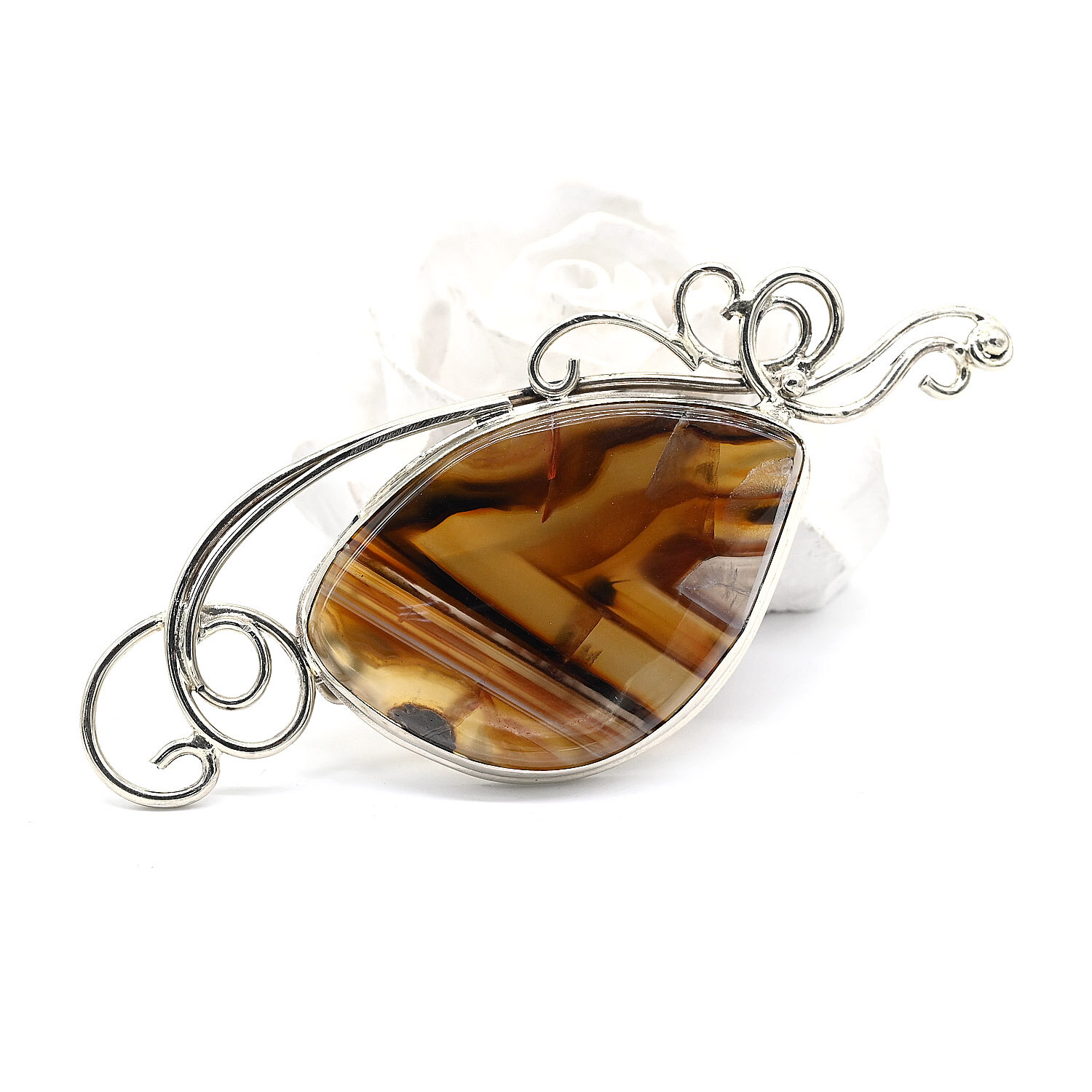 Брошь, агат