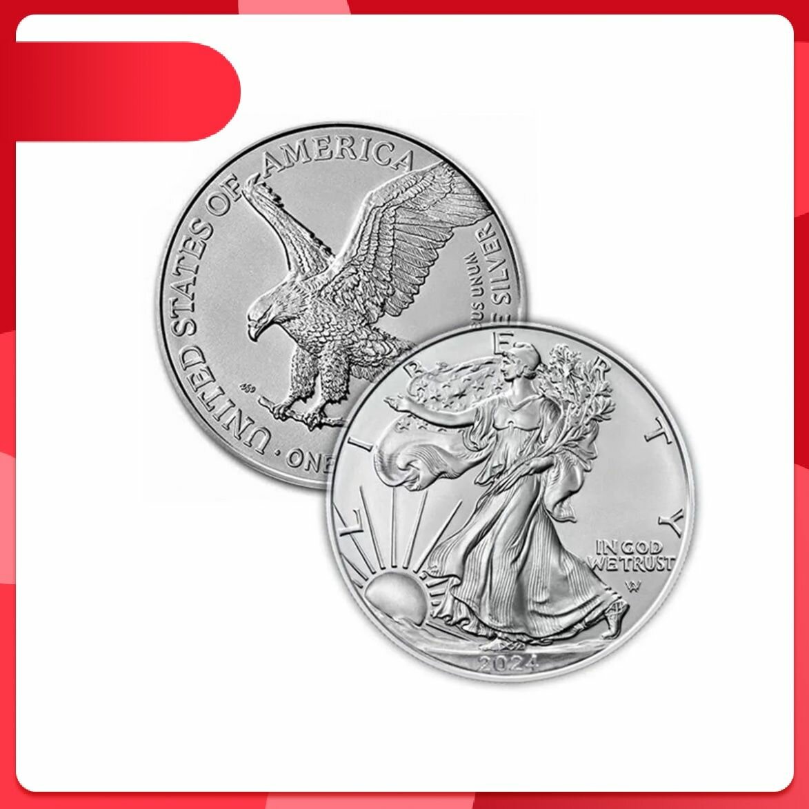 Инвестиционная монета из серебра Американский Орел 2024 эксклюзивный выпуск