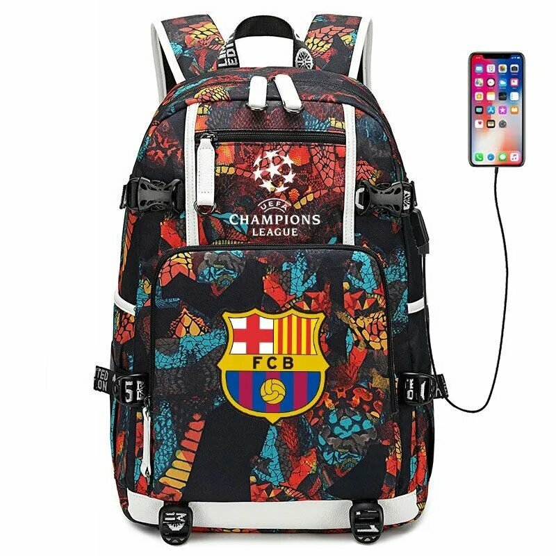 Рюкзак Schoolbag School "Real Madrid", оксфордская ткань, 36-55 л, USB-разъем, дышащий