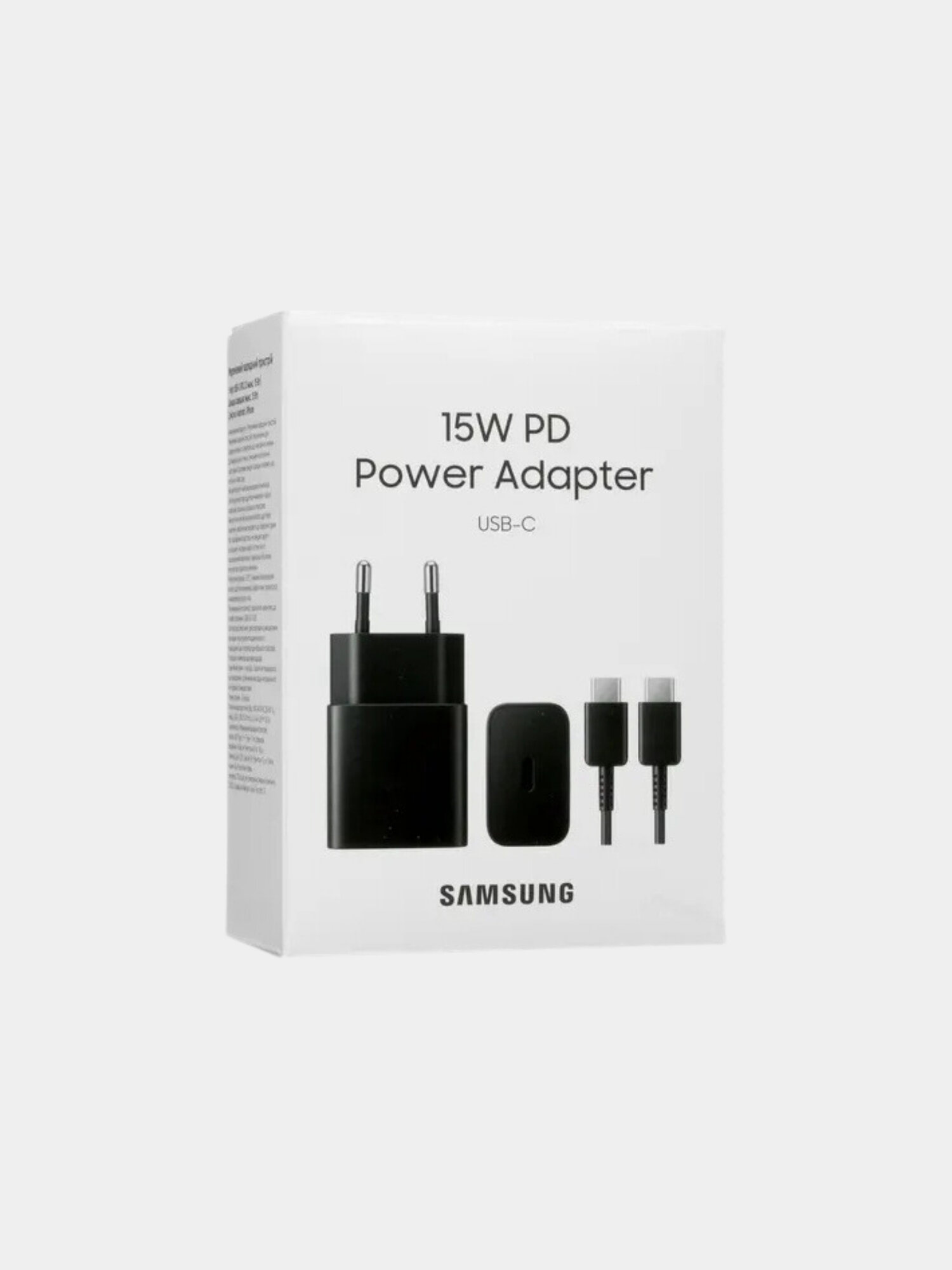 Зарядное устройство оригинальное Samsung 15W PD Power Adapter w C to C cable (1m) EP-T1510XBEGRU, черный