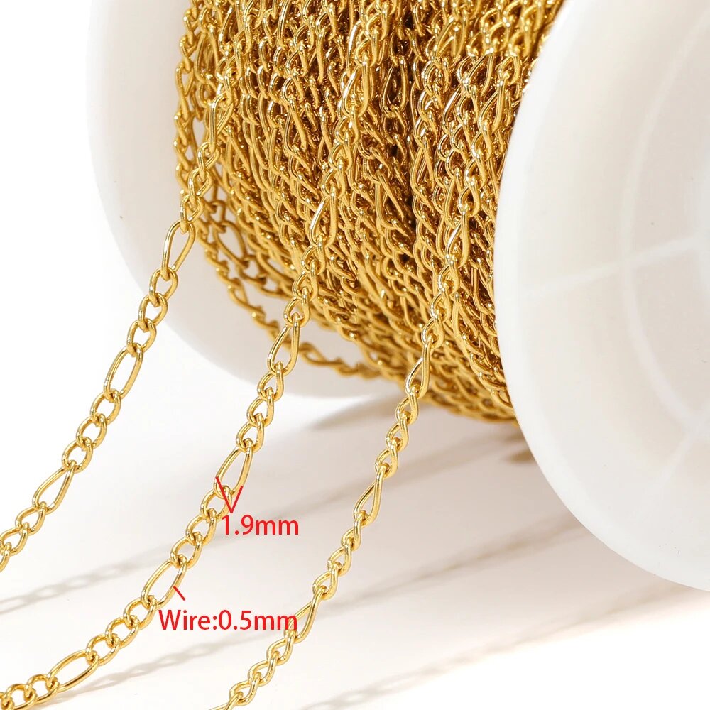 Цепочка кубинская 1.9мм, Wire:0.5мм, Gold 04