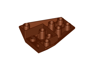 Wedge 4 x 4 Triple Inverted with Connections between 4 Studs, 13349 Reddish Brown U