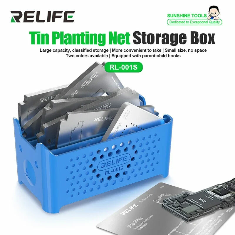 Контейнер для хранения BGA трафаретов RELIFE RL-001S синий