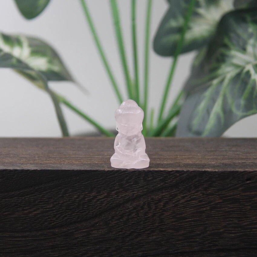 Фигурка Будды из драгоценного камня Белый, Rose Quartz