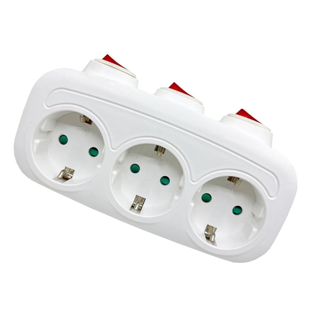 Многоконтактный Сетевой Адаптер Питания С Переключателями Включения /Выключения, Европейский И Немецкий Сетевой Конвертер, Удлинительный адаптер