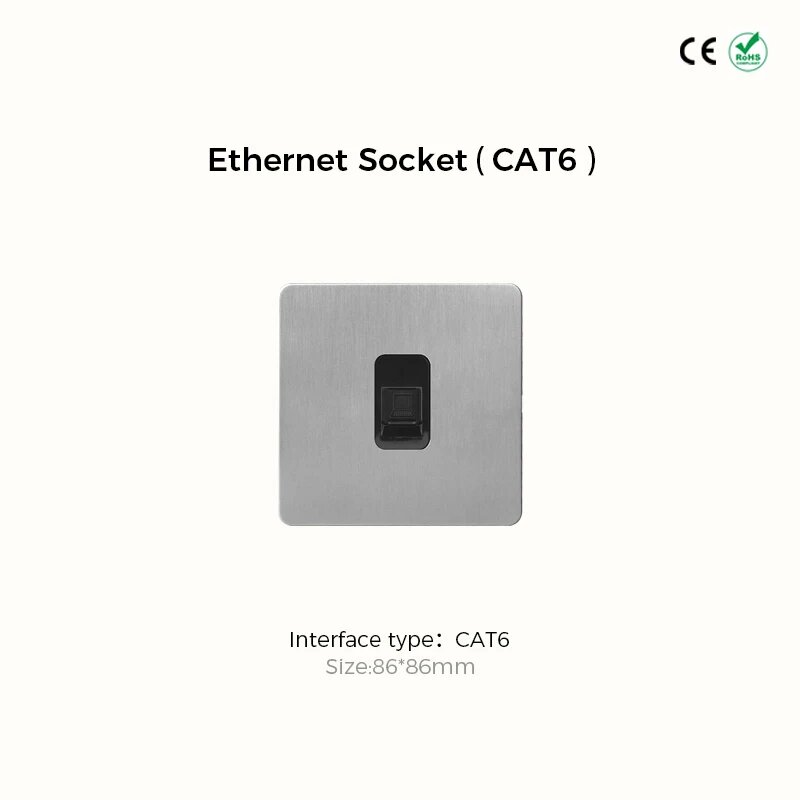 Avoir матовый серебристый панель переключателей Ethernet Socket