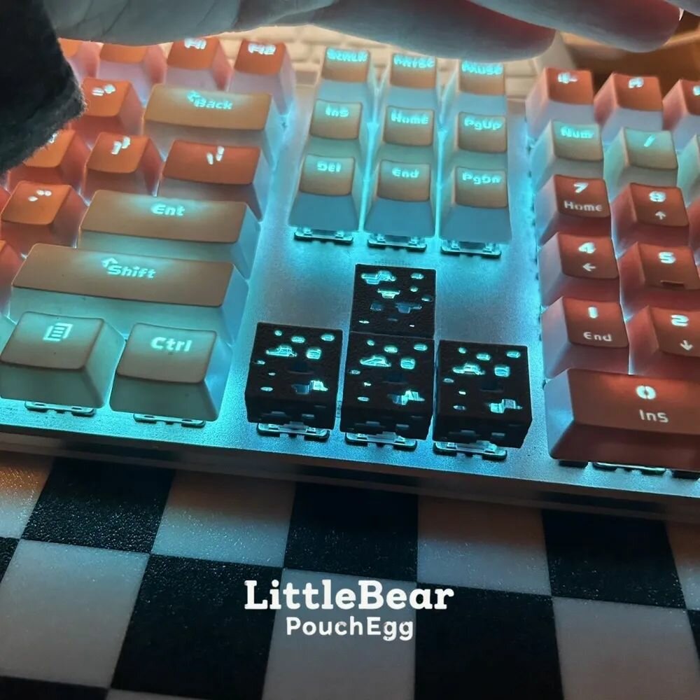 Кейкапы для клавиатуры Рудный светопропускающий Minecraft:4 шт.