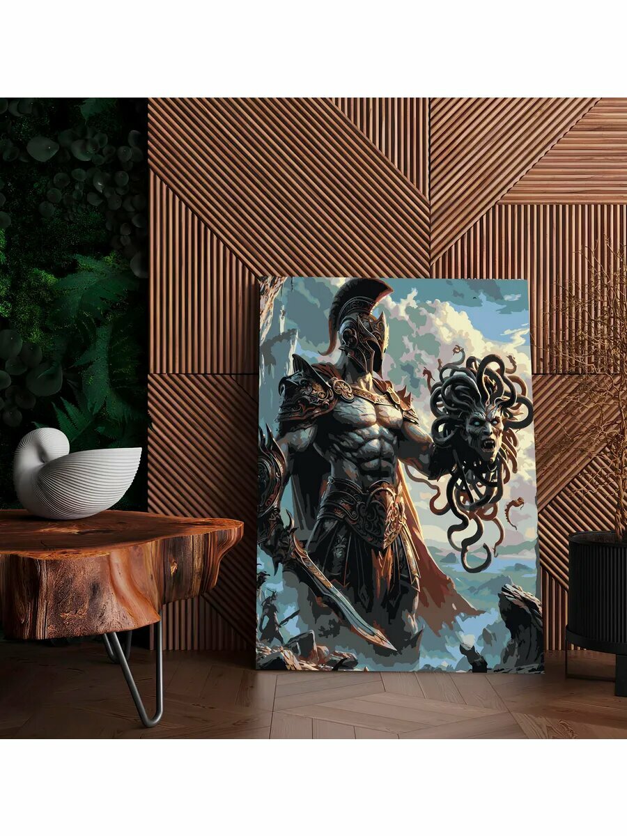 Картина по номерам "Арес-Медуза" Счастливый Художник, холст на подрамнике, 40х50см, 23 цвета