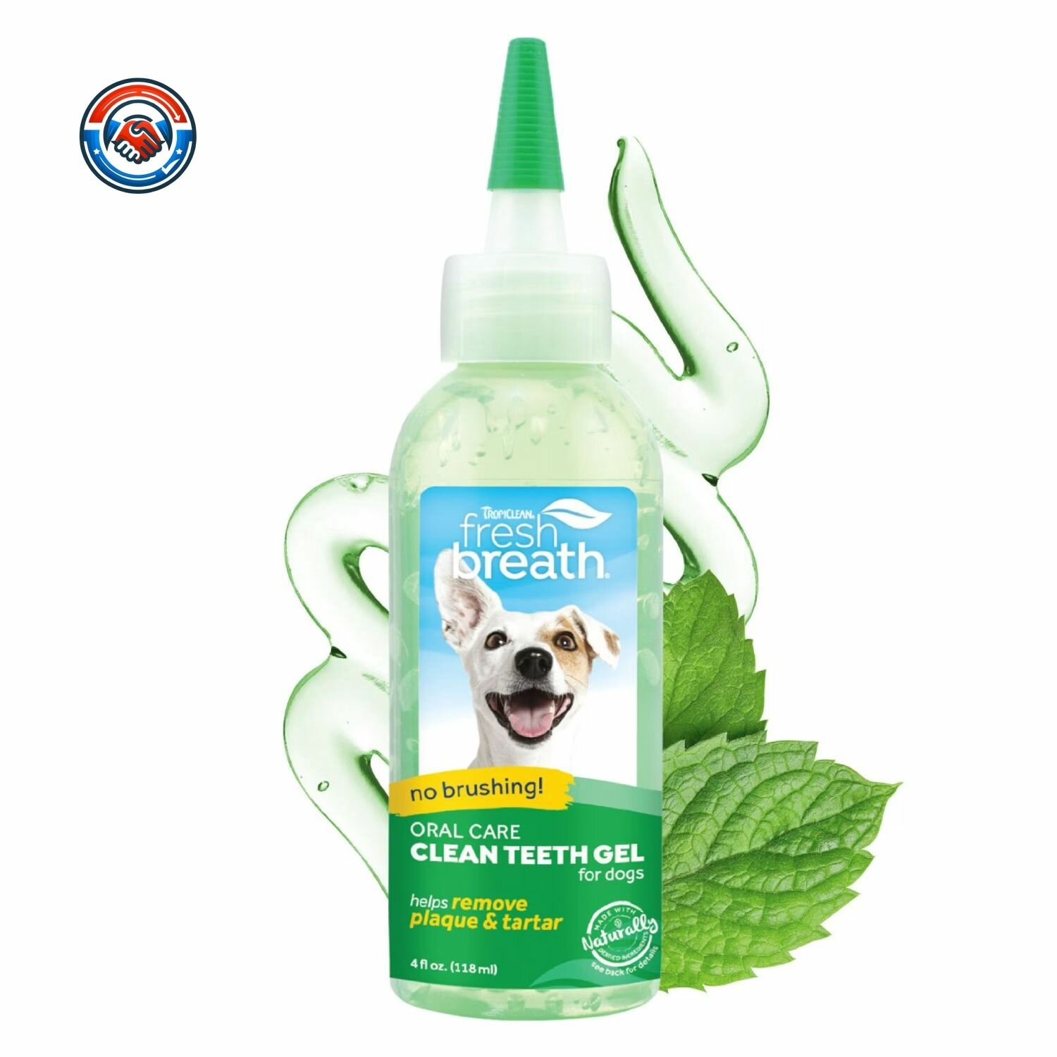 Гель для чистки зубов собак без щетки, освежающий дыхание и уход за полостью рта, TropiClean Fresh Breath, 59 мл