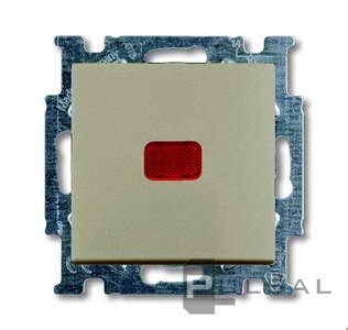 Переключатель с N-клеммой ABB одноклавишный контрольный с индикацией встроенный монтаж с возможностью накладного монтажа пластмасса шампань