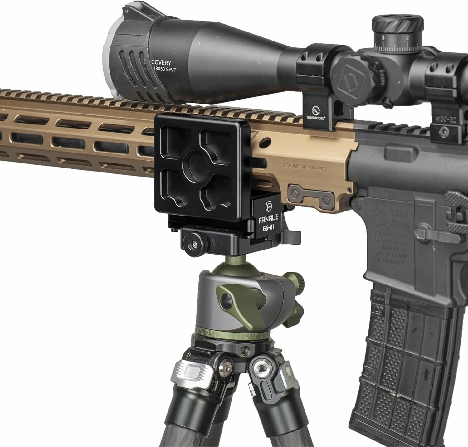 Зажим оружейный (седло) алюминиевый FANAUE GS-01 под зажим arca-swiss и резьбу