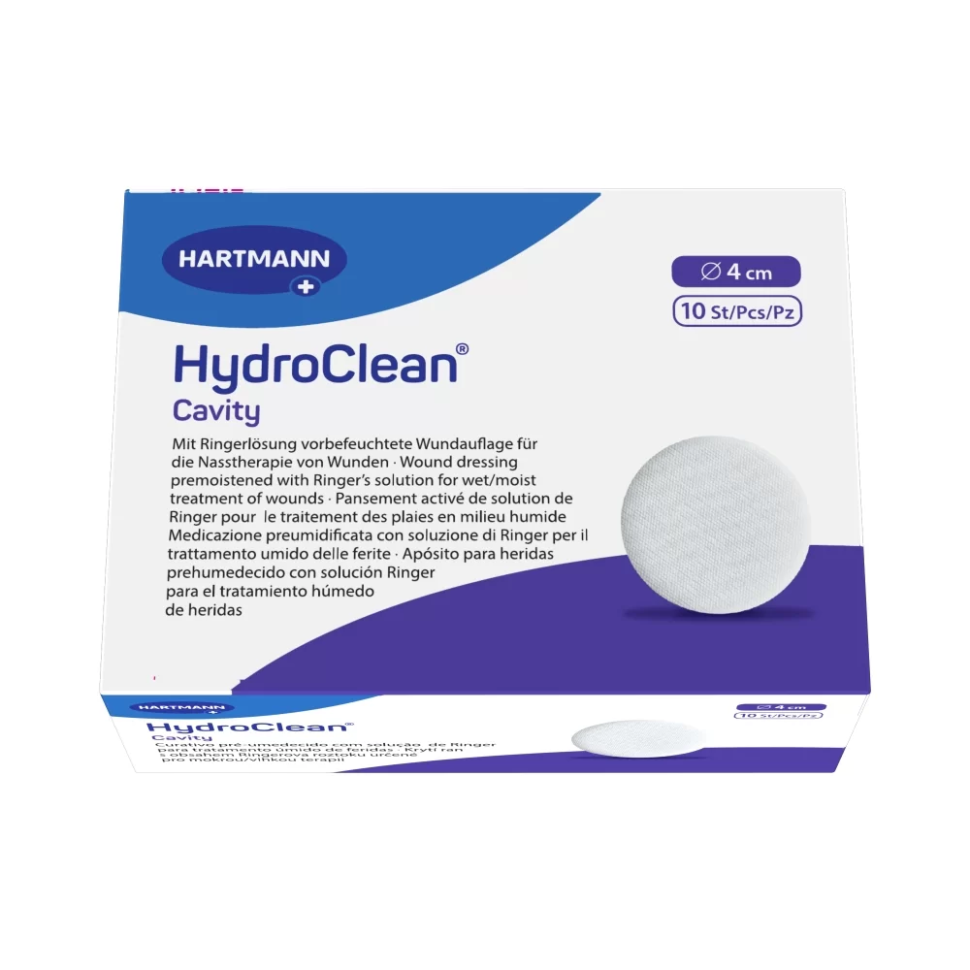 Повязка гидроактивная HydroClean Cavity (Гидроклин кэвити) с раствором Рингера и антисептиком, д. 4см, 609002 (Поштучно (1 штука), HAR609002_1шт)