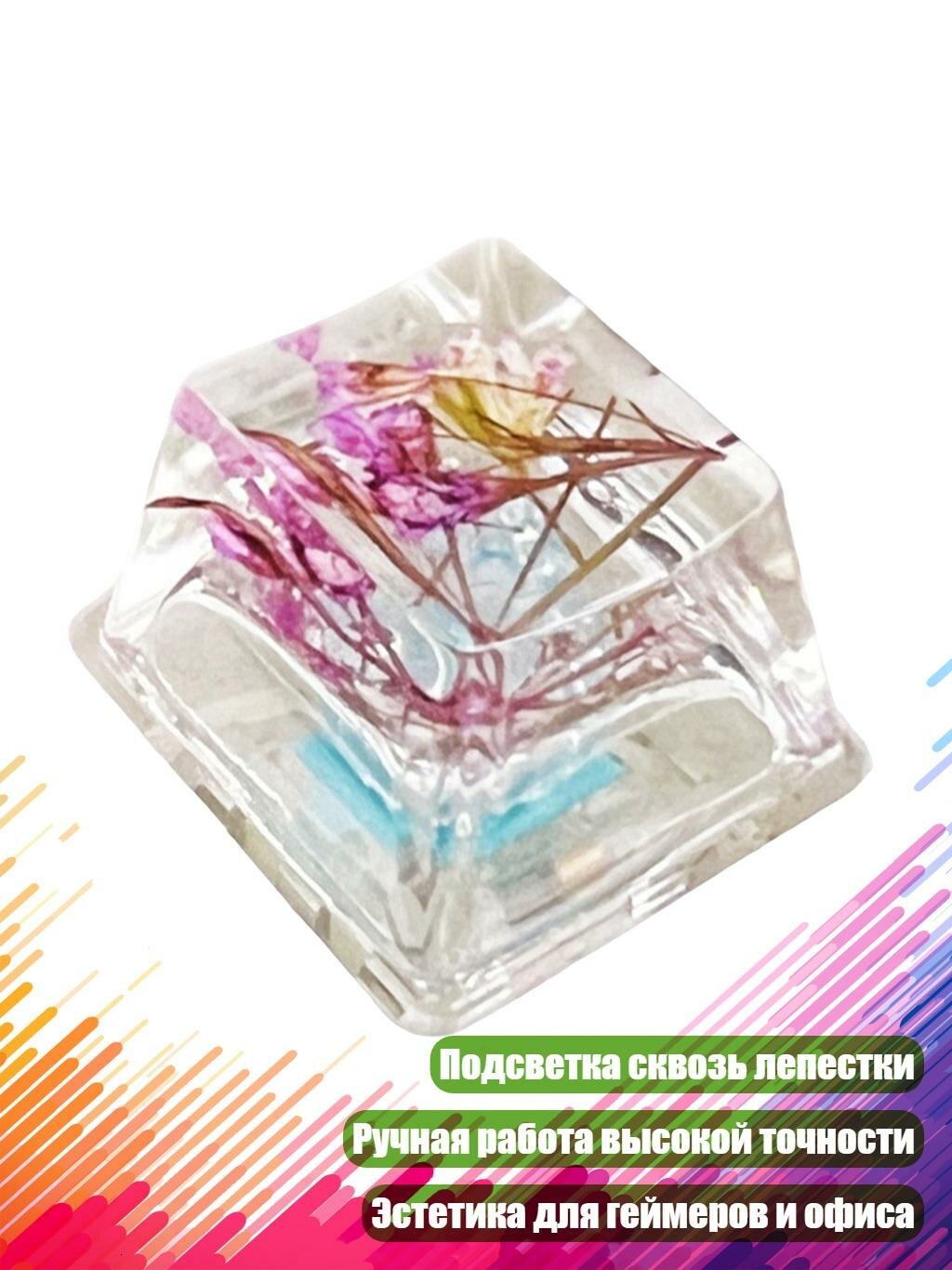 Эпоксидные прозрачные капсы с сухоцветами, Фиолетовый